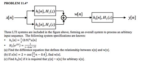 Solved Three Lti Systems Are Included In The Figure Above