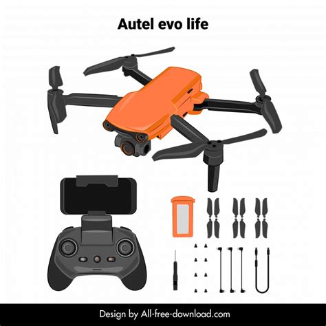 Autel Evo Life Drones Design Elements 3d Modern Vectors Images Graphic