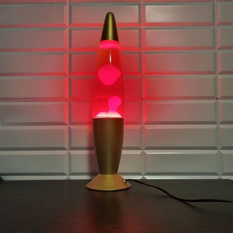 Large Lava Lamp Gold Lamp Red Lava Table Lamp Decor Lamp Living Room