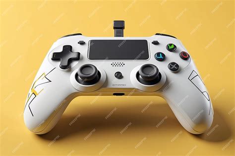 Premium Photo White Standard Game Controller Joystick Gamepad On A