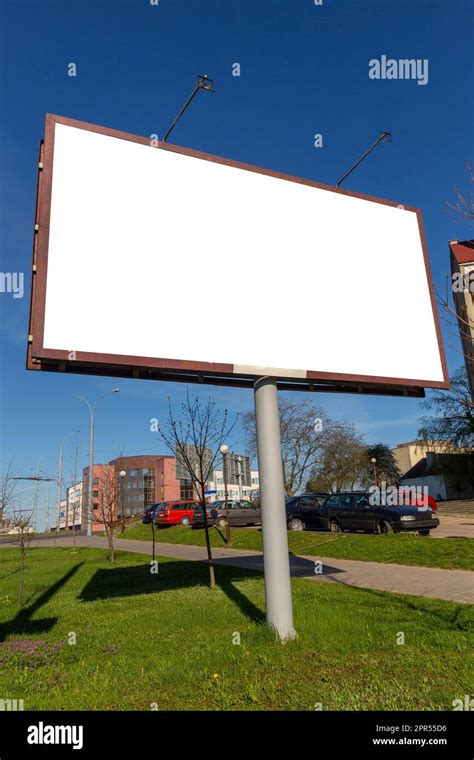 Large Blank White Billboard In City Background Blank White Billboard