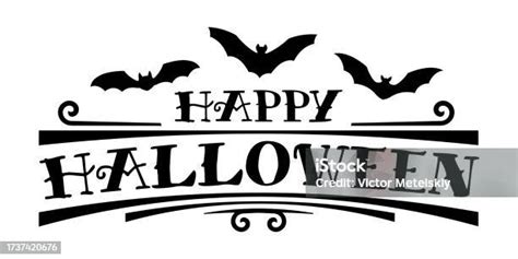 박쥐와 함께 해피 할로윈 텍스트 무서운 글꼴 디자인 할로윈 배너 포스터 인사말 카드 디자인 템플릿입니다 벡터 그림입니다 10월에 대한 스톡 벡터 아트 및 기타 이미지