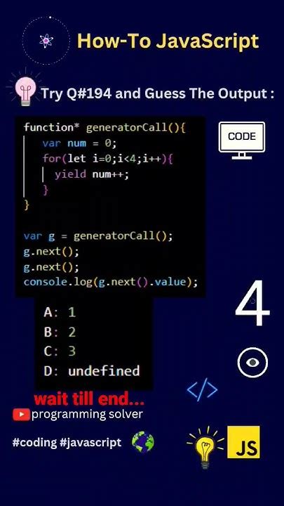 How To Code Javascript Q194 Try Solve And Guess The Output Shorts Coding Programming