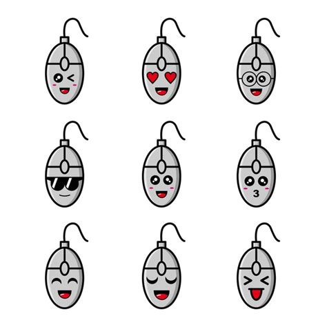 Premium Vector Set Of Cute Mouse Illustration