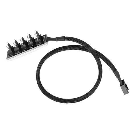 Cpu Fan 5 Port Pc 4 Pin Pwm Cpu Fan Splitter Hub Adapter Braided Cable 1 Female To 5 Male