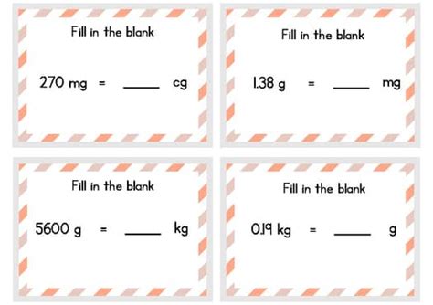 Convert Units Of Measure With Metric Weights 32 Task Cards By The Math 24hrs