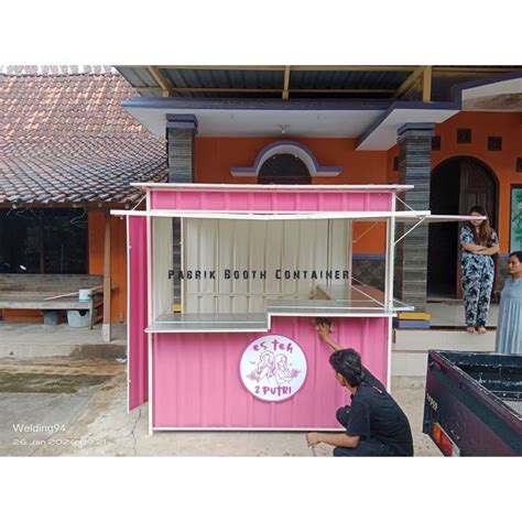 Jual Booth Container Jualan Aneka Minuman Kekinian Murah 200x150x200