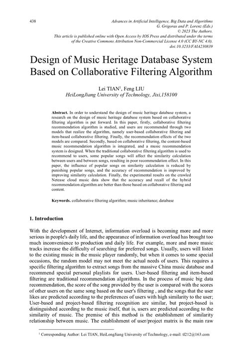 Pdf Design Of Music Heritage Database System Based On Collaborative