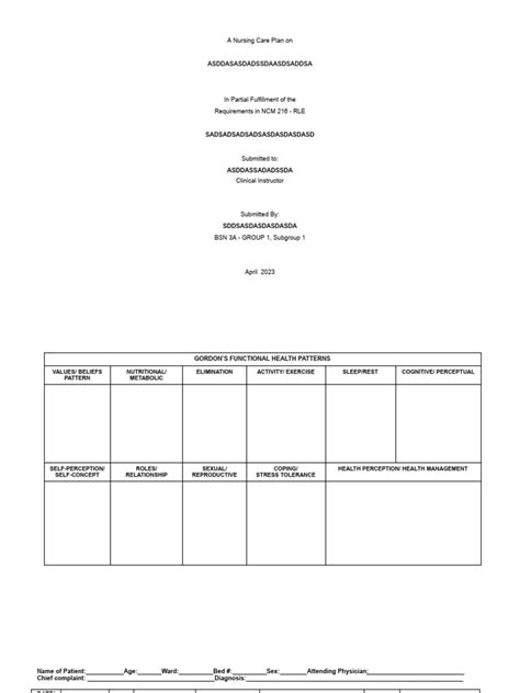 Ncp Template Pdf