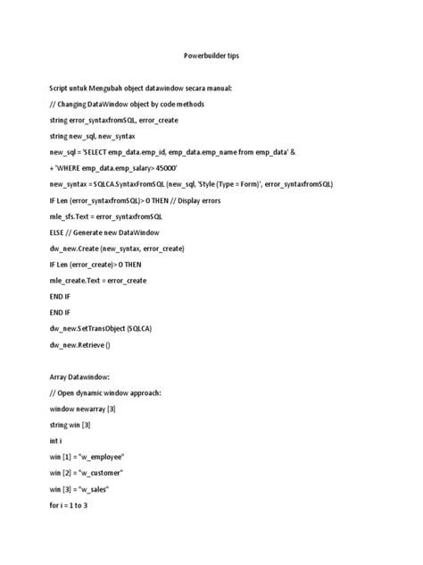 Coding Powerbuilder Pdf Table Database Data
