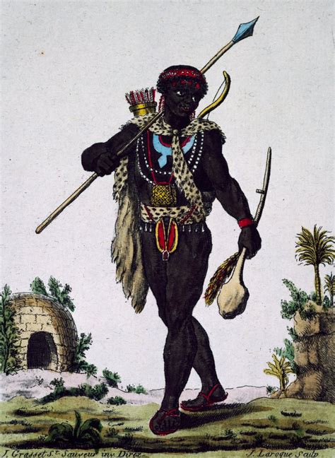 Man From Namaquas Tribe Africa Engraving From Encyclopedia Of Voyages