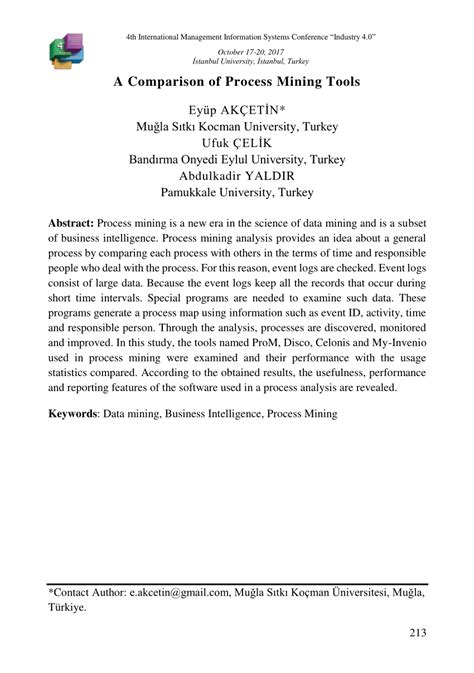 PDF A Comparison Of Process Mining Tools