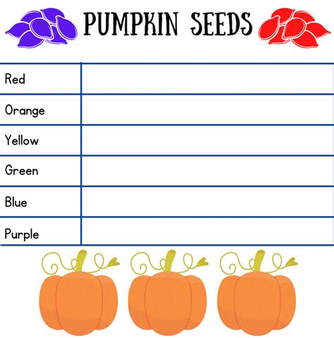 Pumpkin Seed Graph Free Printable Home Learning Kit
