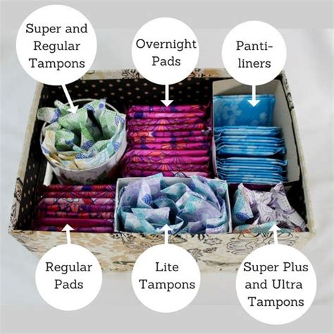 Organizing Your Feminine Menstrual Items Diy Included Pads Tampons