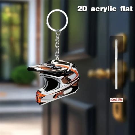 Llavero De Casco De Motocicleta Colgante Acrílico Plano 2d Adornos