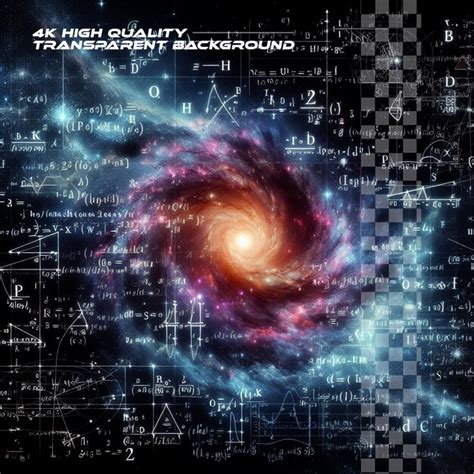 Premium Psd Png Mathematical And Physical Formulas Against The Background Of A Galaxy In Universe