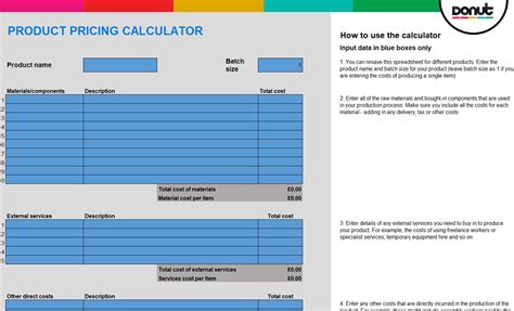 Product Pricing Calculator Marketing Donut