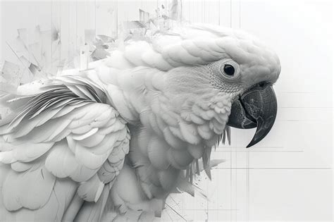 an elegant sparse representation of a parrot using only geometric shapes and a limited color