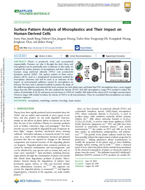 Pdf Microplastics Surface Patterns And Human Impact