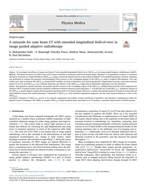 Pdf A Rationale For Cone Beam Ct With Extended Longitudinal Field Of View In Image Guided