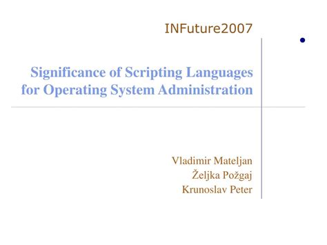 Ppt Significance Of Scripting Languages For Operating System