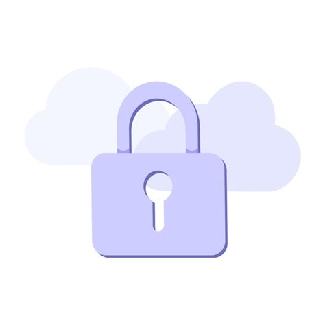 Premium Vector Purple Lock Icon With Cloud In Flat Style Security Padlock Protection Concept