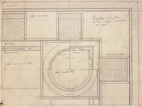 Reflected Ceiling Plan Of The Doric Capital And Entablature By Webb To