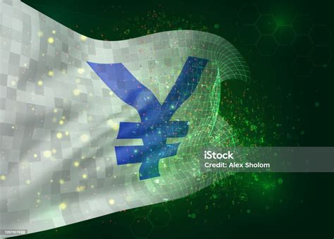 다각형 및 데이터 번호가 있는 녹색 배경의 3d 플래그 3차원 형태에 대한 스톡 벡터 아트 및 기타 이미지 3차원 형태 Brand Name Video Game 가상