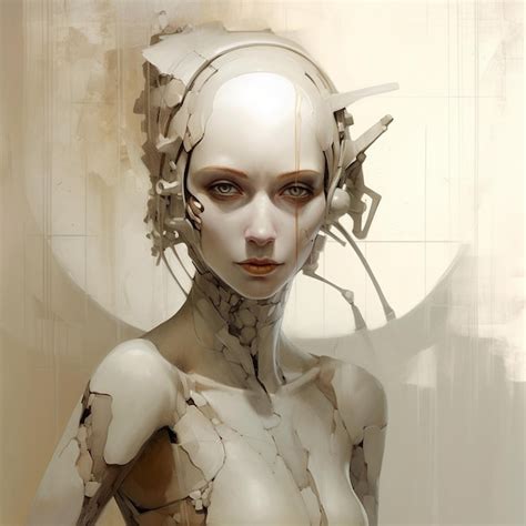 Premium Ai Image A Woman With A White Face And A White Body With The