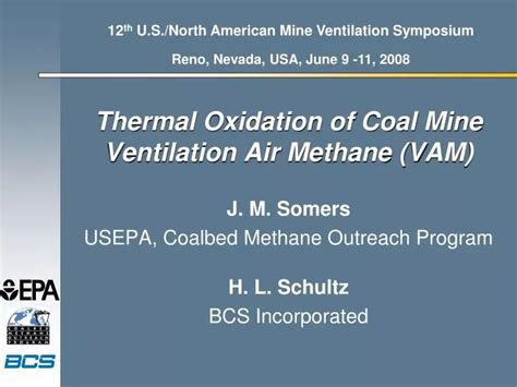 Ppt Thermal Oxidation Of Coal Mine Ventilation Air Methane Vam