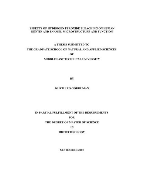 Effects Of Hydrogen Peroxide Bleaching On Enamel And