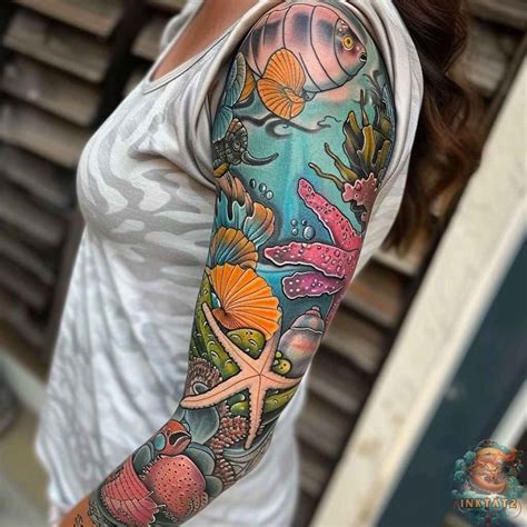 Marine Life Tattoos 121 Designs Sea Tattoo Sleeve Life Tattoos