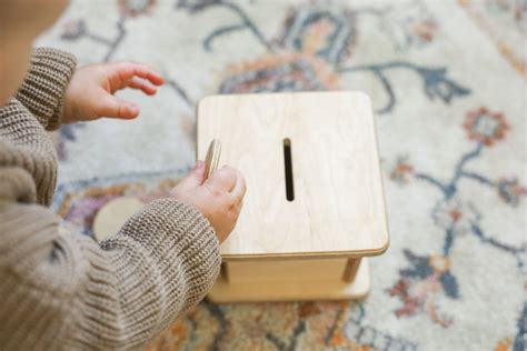 Montessori Infant Imbucare Box Ball And Coin In Montessori Etsy