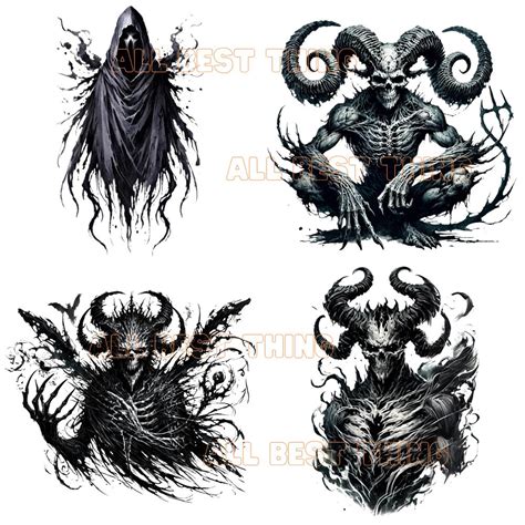 28 Horror Demon Monsters And Ghosts Clipart Png Bundle Gothic Digital