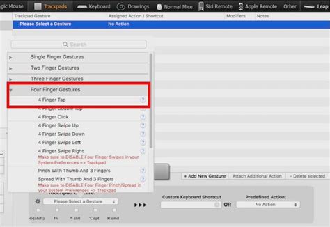 how to use better touch tool to set up custom gestures on mac