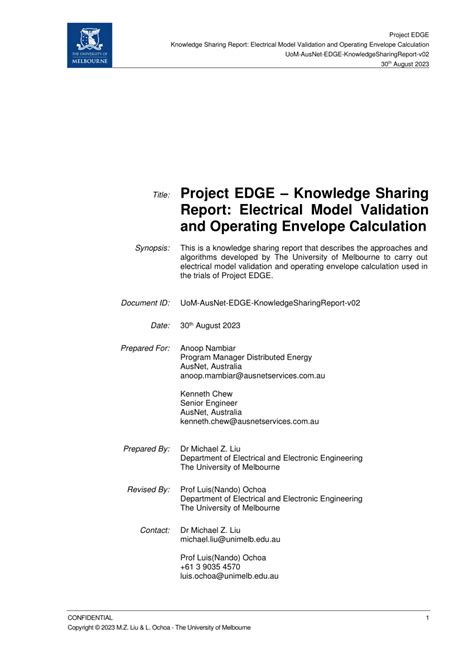 Pdf Knowledge Sharing Report Electrical Model Validation And Operating Envelope Calculation