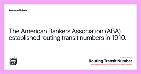 Routing Transit Number AwesomeFinTech Blog