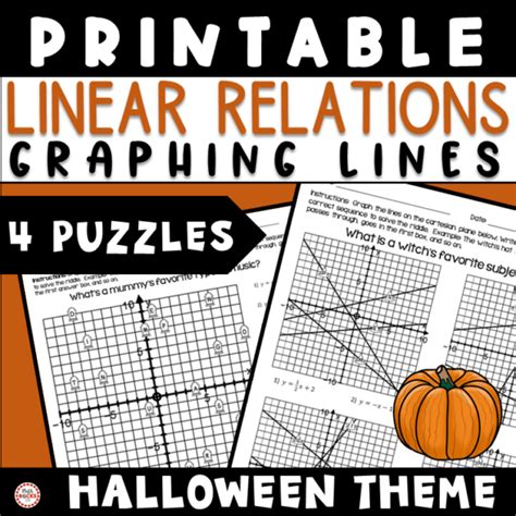 Linear Relations Graphing Lines Halloween Puzzle Printable Math Activity Made By Teachers