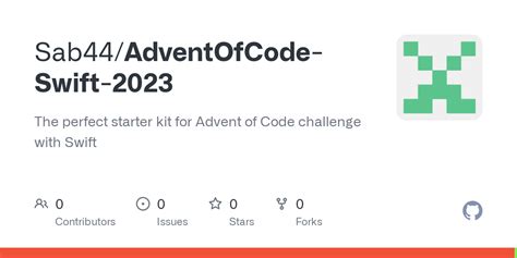 github sab44 adventofcode swift 2023 the perfect starter kit for