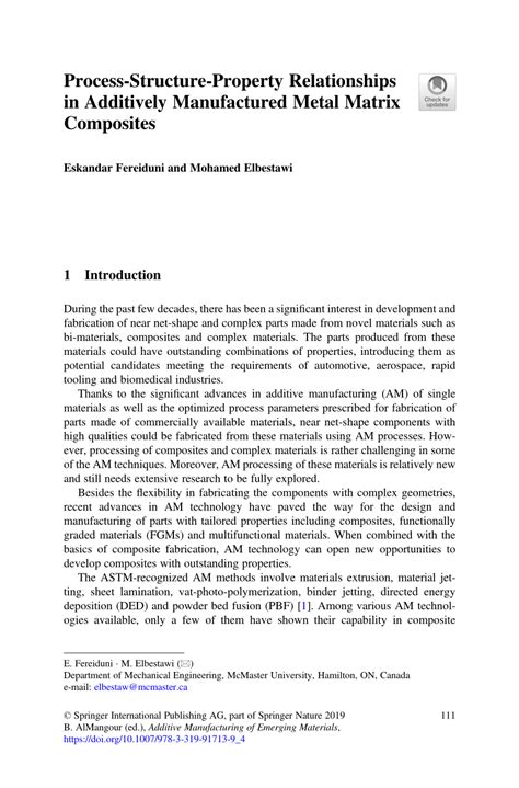 Pdf Process Structure Property Relationships In Additively