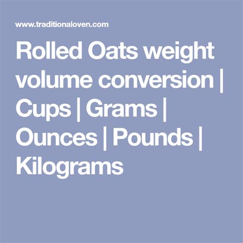 Tablespoon To Grams Rolled Oats At Valerie Mcadoo Blog