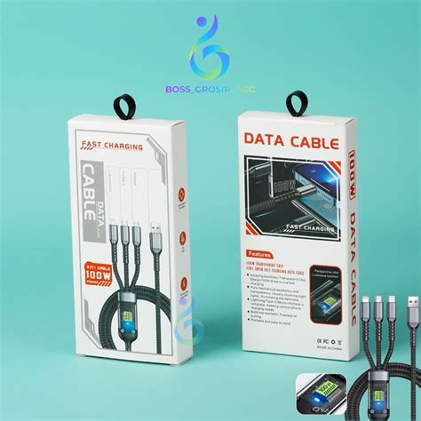 Jual Kabel Data Charger Fast Charging 3 In 1 Kabel Lightning Micro USB Type C Black For Android
