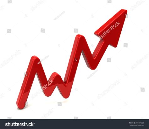 3d Illustration Red Business Graph Arrow Stock Illustration 308791283 Shutterstock