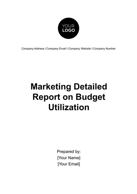 Free Marketing Detailed Report On Budget Utilization Template To Edit Online