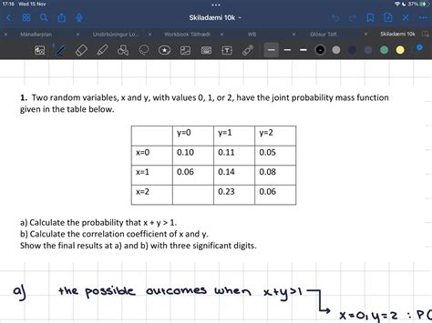 Solved 1 Two Random Variables X And Y With Values 01