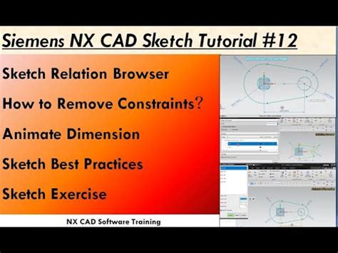 NX CAD Sketch Beginners Tutorial Sketch Relations Browser Animate Dimensions YouTube