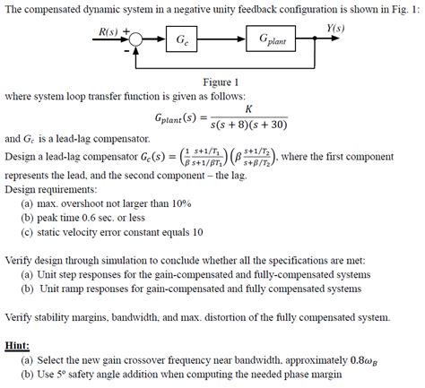The Compensated Dynamic System In A Negative Unity