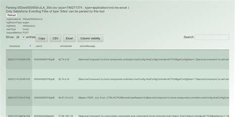 Salesforce Eventlog File Parser