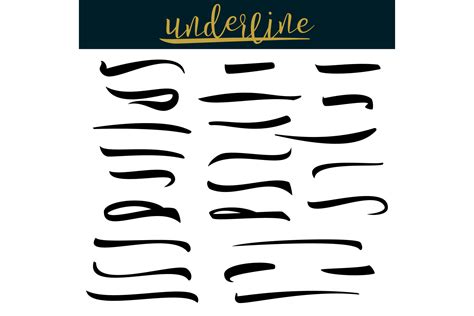 Set Of Underlines Lettering Lines Gráfico Por Pikepicture · Creative