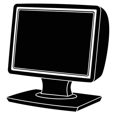 Simple Computer Screen Silhouette On White 54404110 Vector Art At Vecteezy